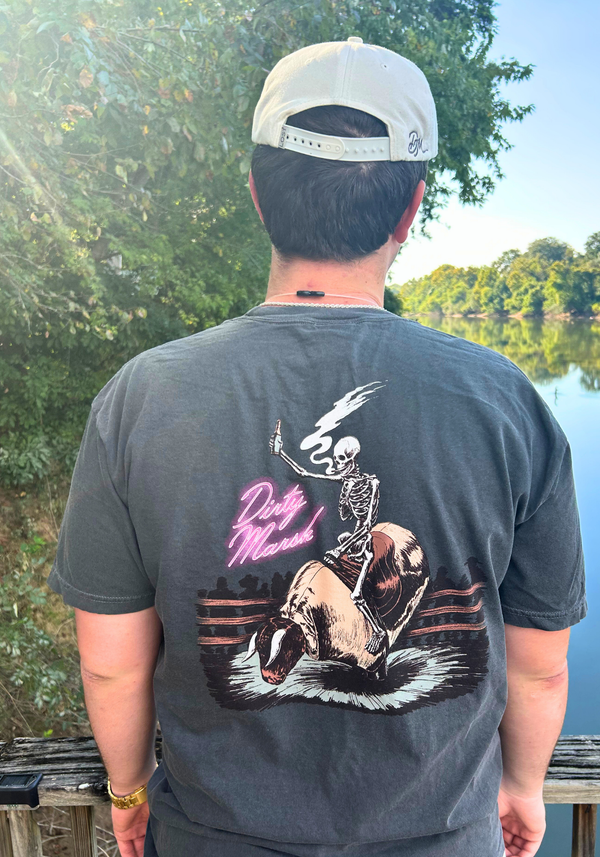 Skelly on Da Bull Tee | Funny Southern Bar Shirt by Dirty Marsh – Dirty ...