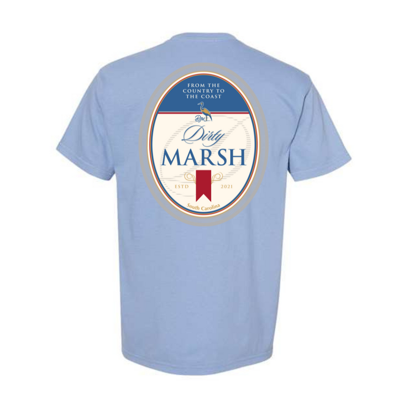 Beer Label Tee | Washed Denim – Dirty Marsh Outfitters